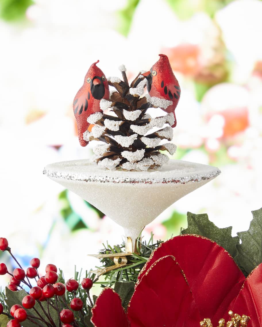 Neiman Marcus Red Birds and Pinecone On Clip Christmas Decoration ...