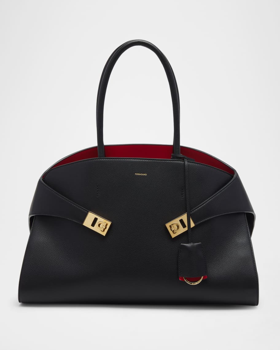 Ferragamo Small Hug Leather Top-Handle Bag | Neiman Marcus