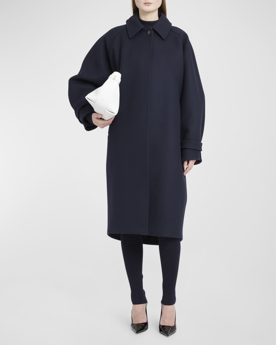 Ferragamo Wool Button-Front Overcoat | Neiman Marcus