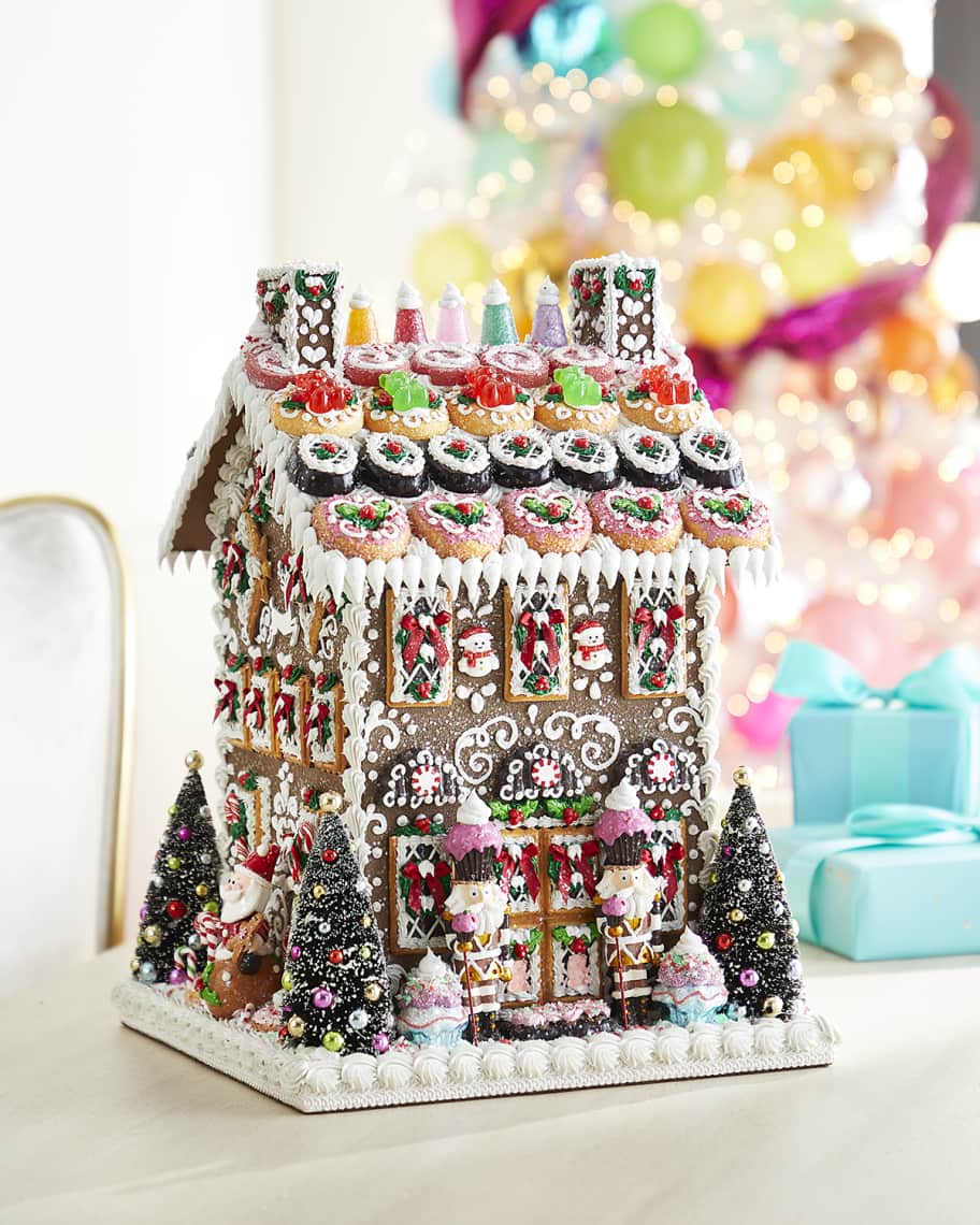 Sweet Savannah Gingerbread Victorian House with Chimney | Neiman Marcus