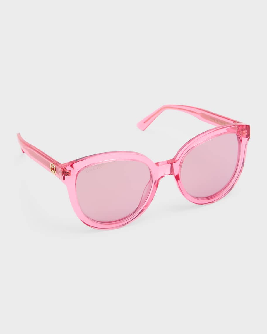 Gucci GG1315S Mirrored Round Acetate Sunglasses | Neiman Marcus