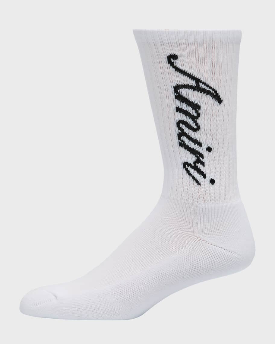 Amiri Men's Logo Script Crew Socks | Neiman Marcus