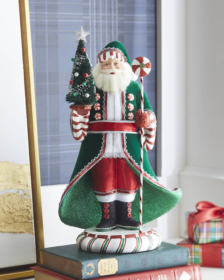 Katherine's Collection 19" Papa Peppermint Santa Figure | Neiman Marcus