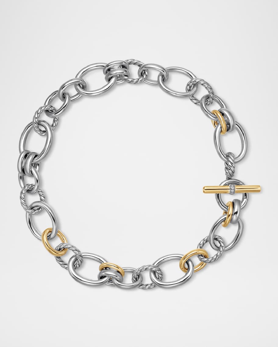 David Yurman DY Mercer Necklace with Diamonds and 18K Gold in Silver ...