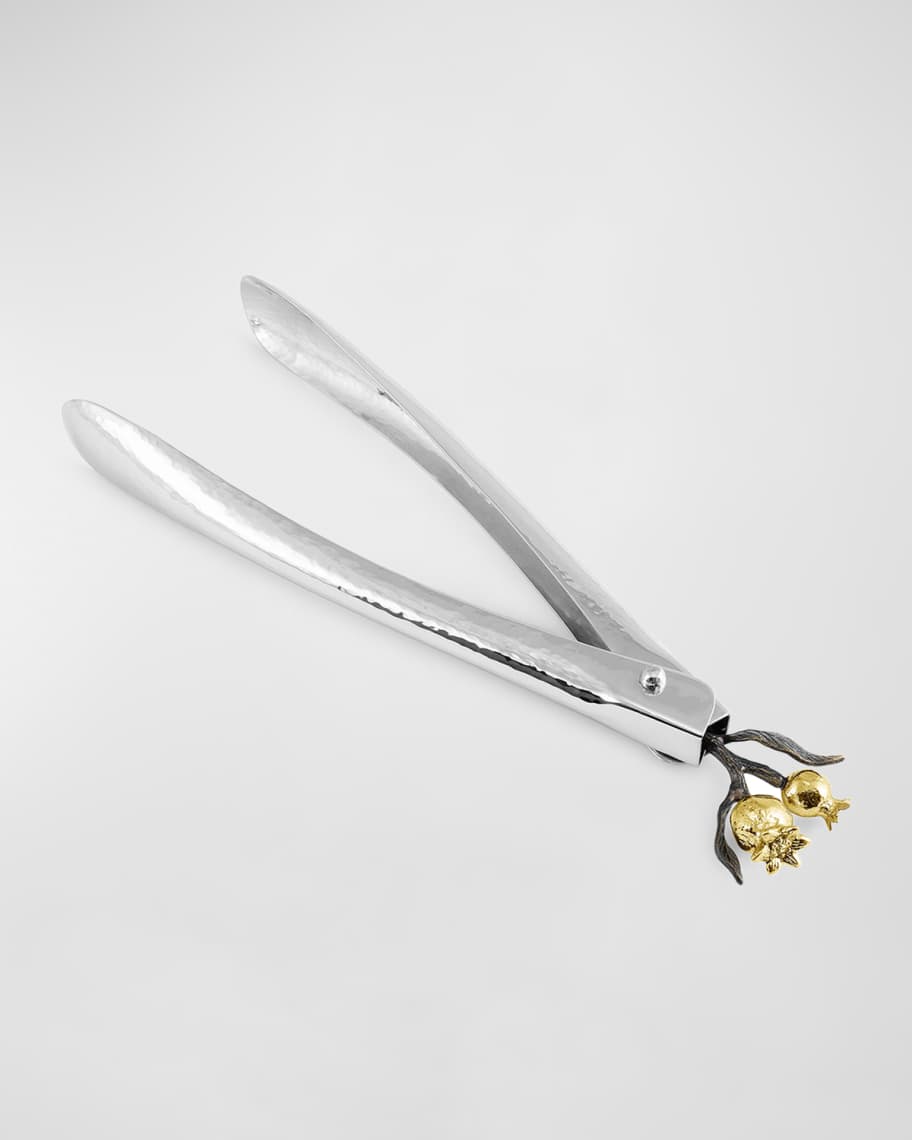 Michael Aram Pomegranate Large Lock Spring Tongs | Neiman Marcus