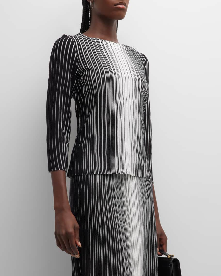 Misook Ombre Striped 3/4-Sleeve Tunic | Neiman Marcus