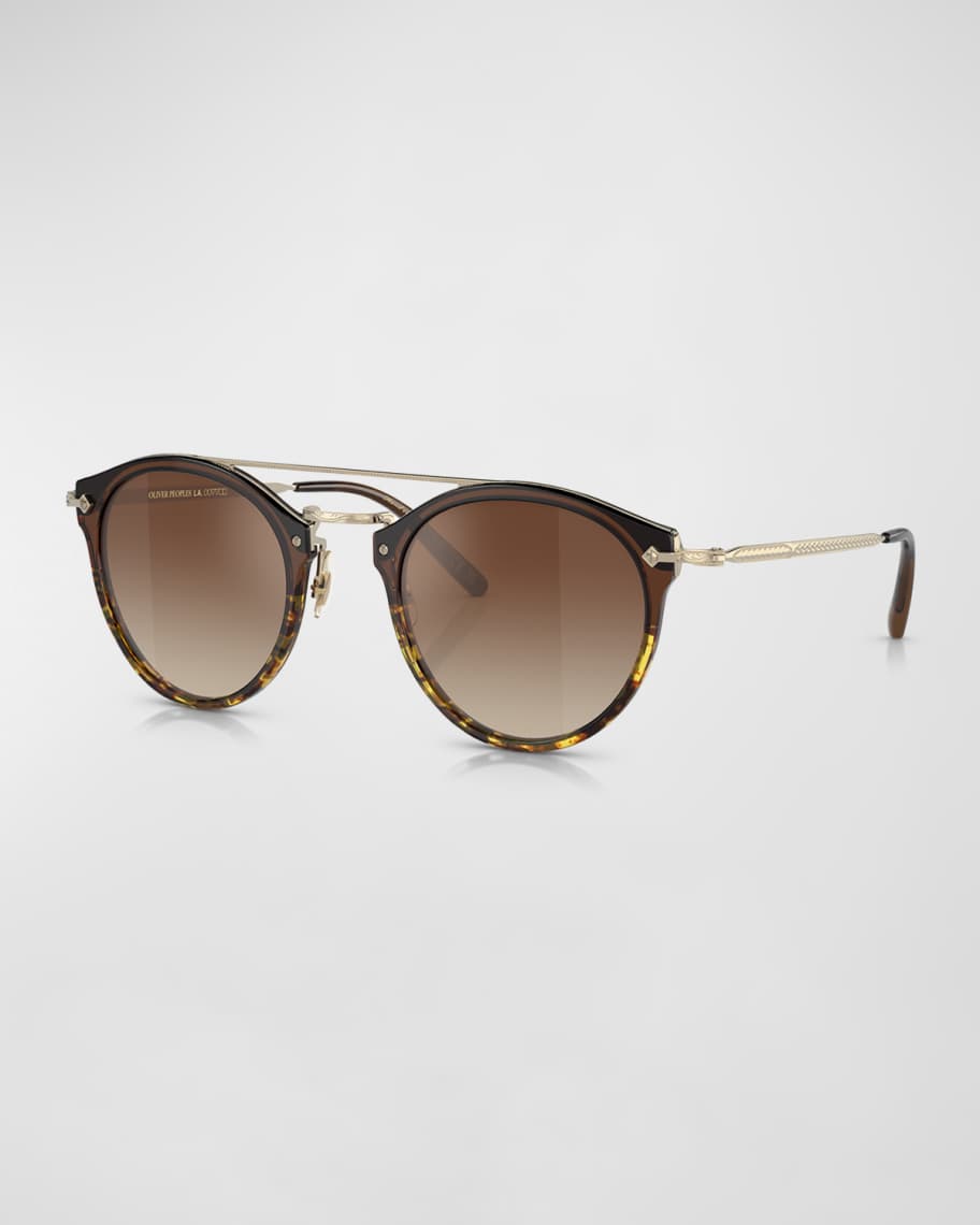Oliver Peoples Remick Filigree Acetate & Metal Aviator Sunglasses | Neiman Marcus
