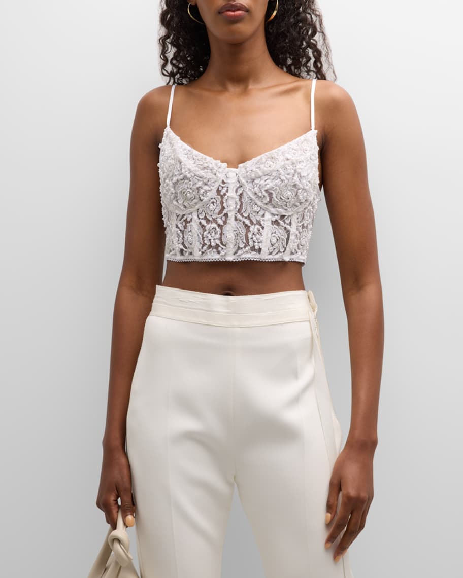 Retrofete Pessa Embellished Eyelet Bra Top | Neiman Marcus