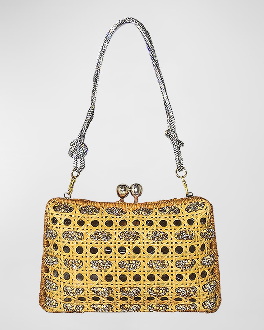 Serpui Charlotte Om Cutout Embellished Shoulder Bag | Neiman Marcus