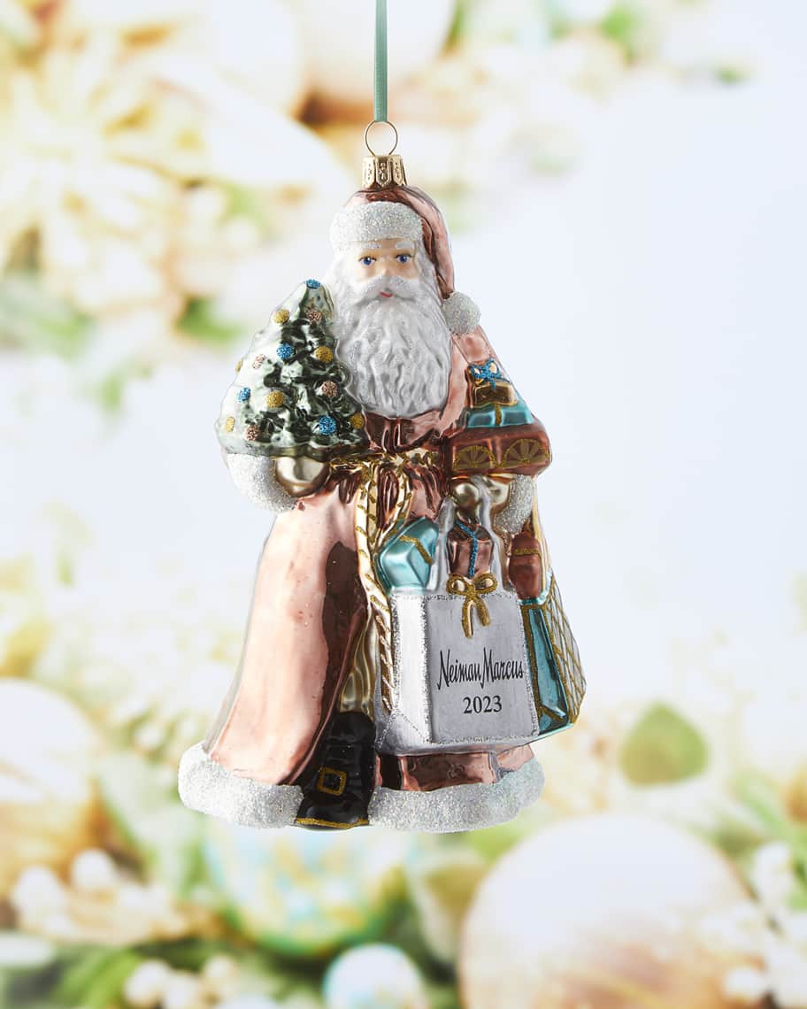 Neiman Marcus Santa With Shopping Bags and Tree Christmas Ornament ...