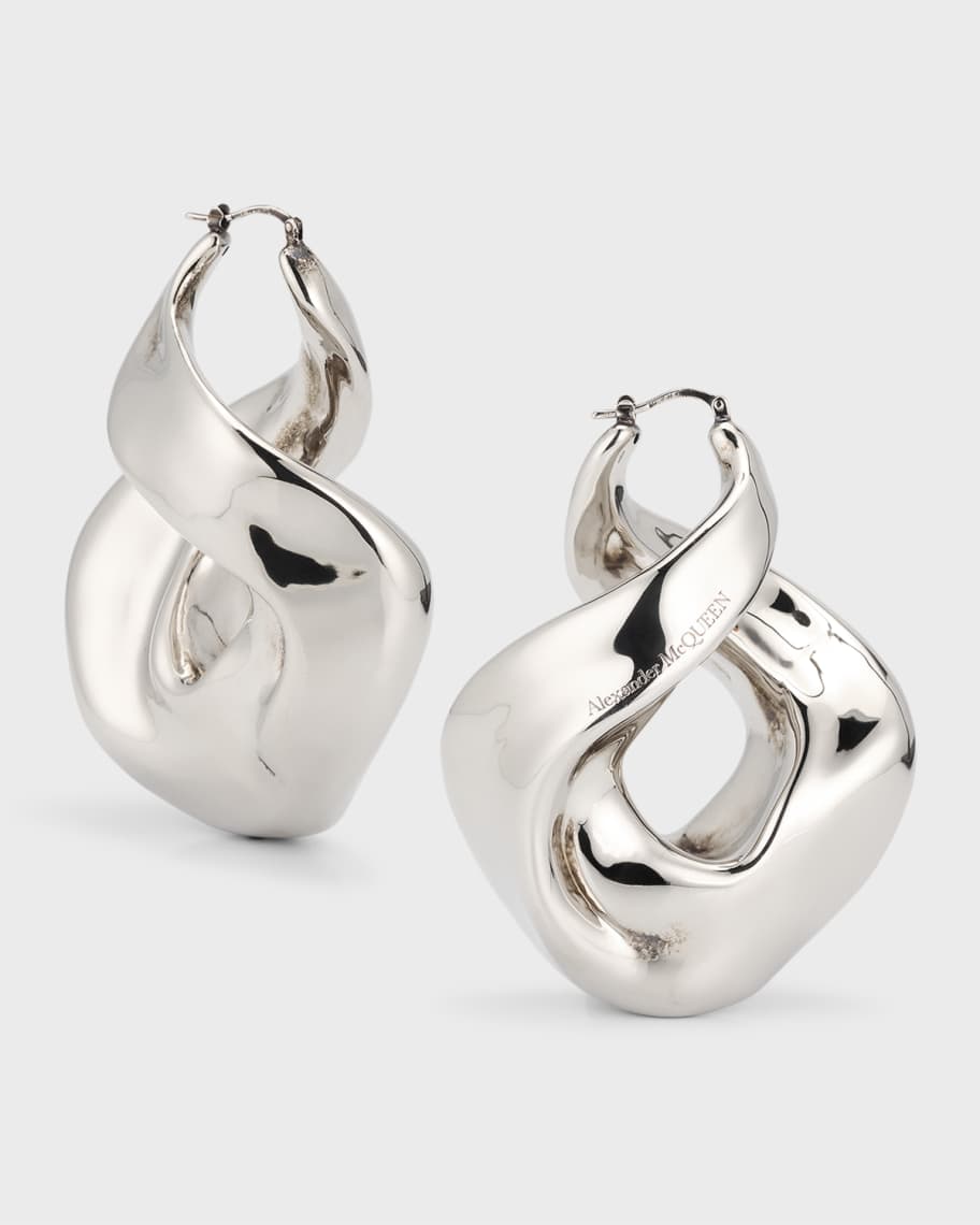 McQueen Twisted Hoop Earrings | Neiman Marcus McQueen Twisted Hoop Earrings | Neiman Marcus