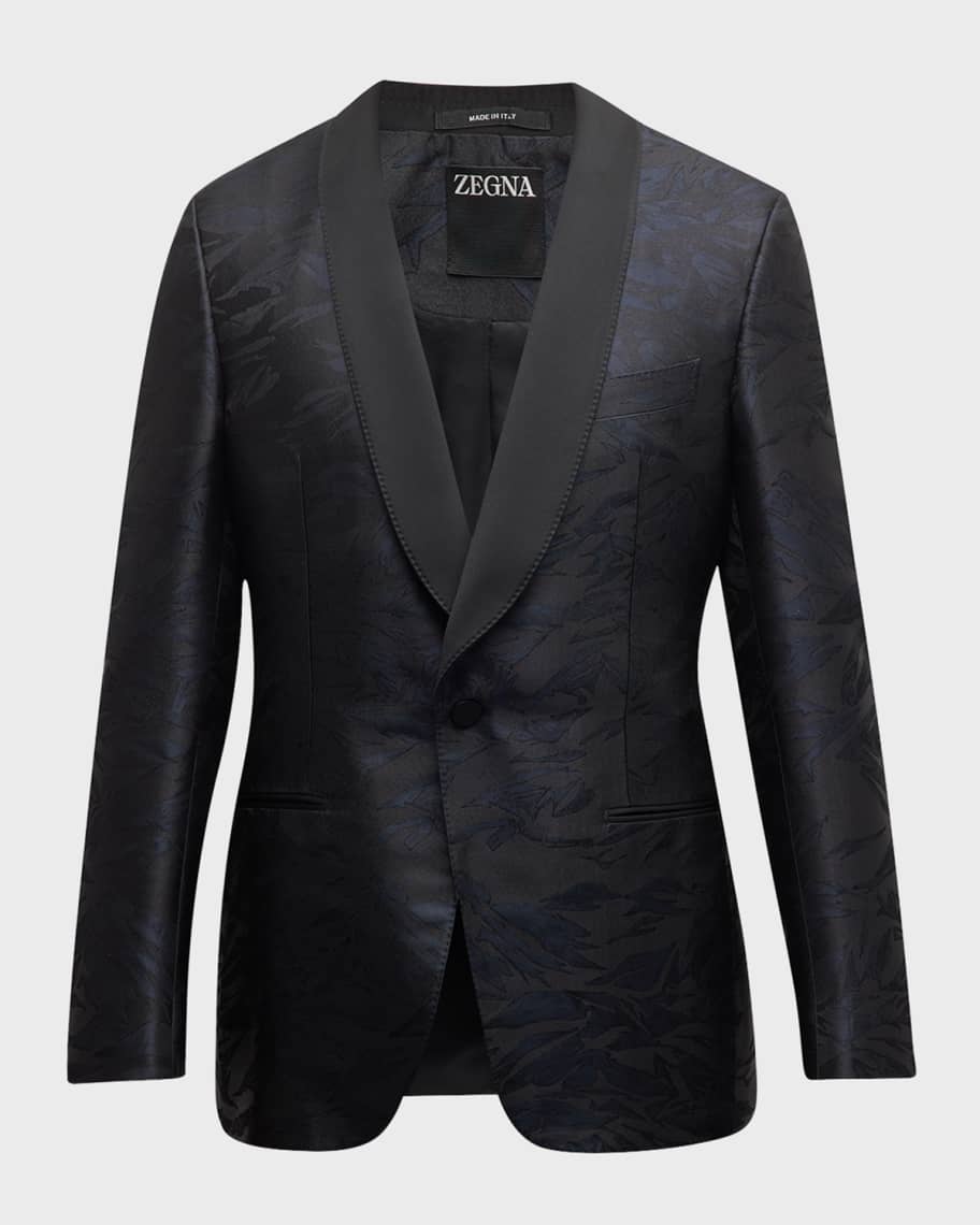 ZEGNA Men's Jacquard Shawl Dinner Jacket | Neiman Marcus