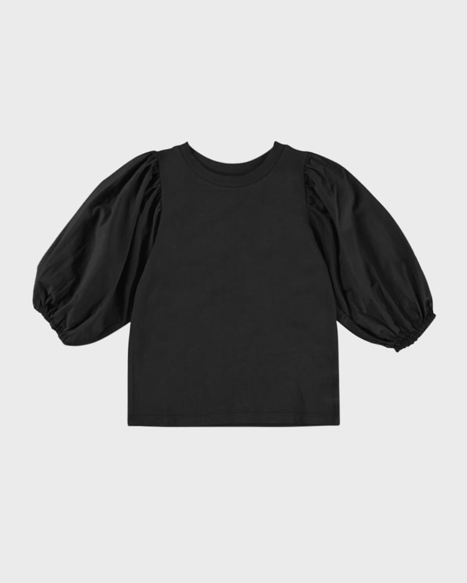DL1961 Girl's Kayla Puff Sleeve Shirt, Size S-L | Neiman Marcus
