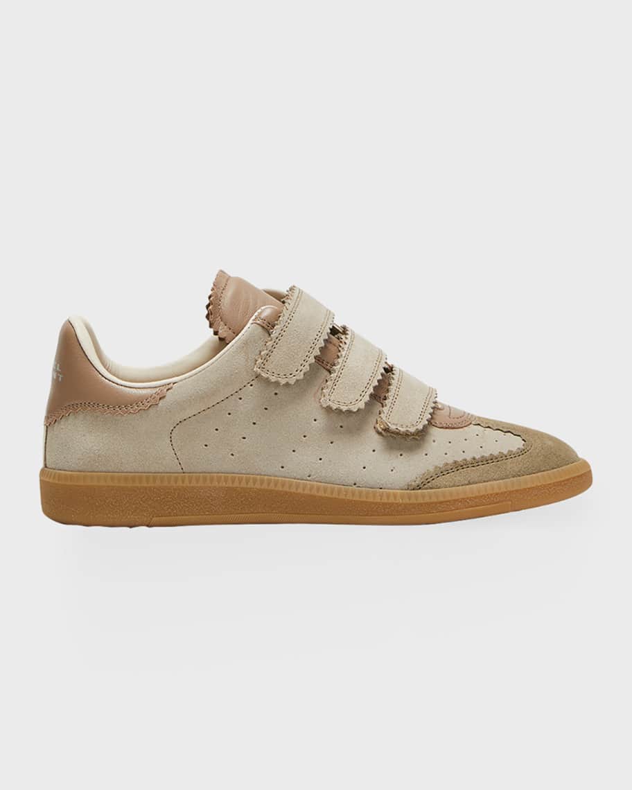 Isabel Marant Beth Mixed Leather Triple-Grip Sneakers | Neiman Marcus