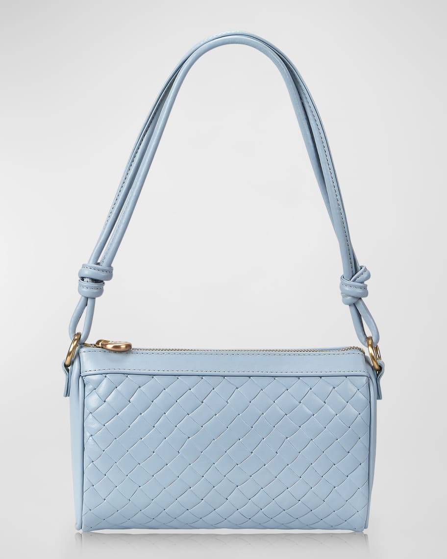 Gigi New York Maggie Knot Woven Leather Shoulder Bag | Neiman Marcus