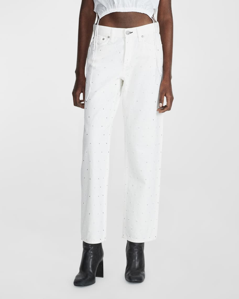 Rag & Bone Dre Low-Rise Baggy Rhinestone Jeans | Neiman Marcus