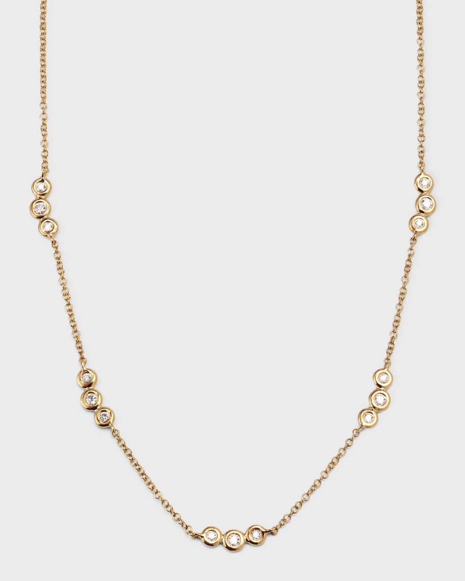 Zoe Lev Jewelry 14K Bezel Diamond Trio Segment Necklace, 14-16"L ...