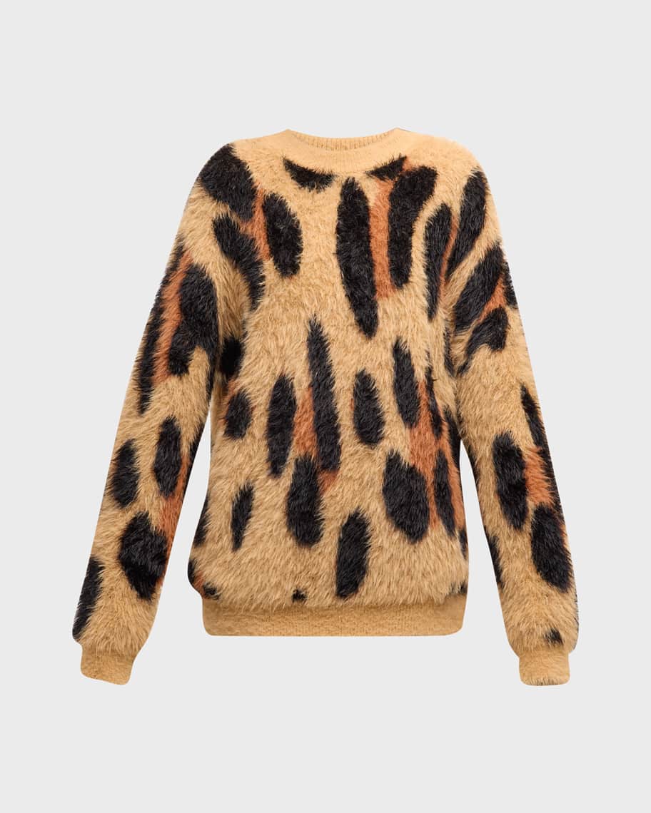 SIMONMILLER Dozy Leopard Fuzzy Knit Sweater | Neiman Marcus