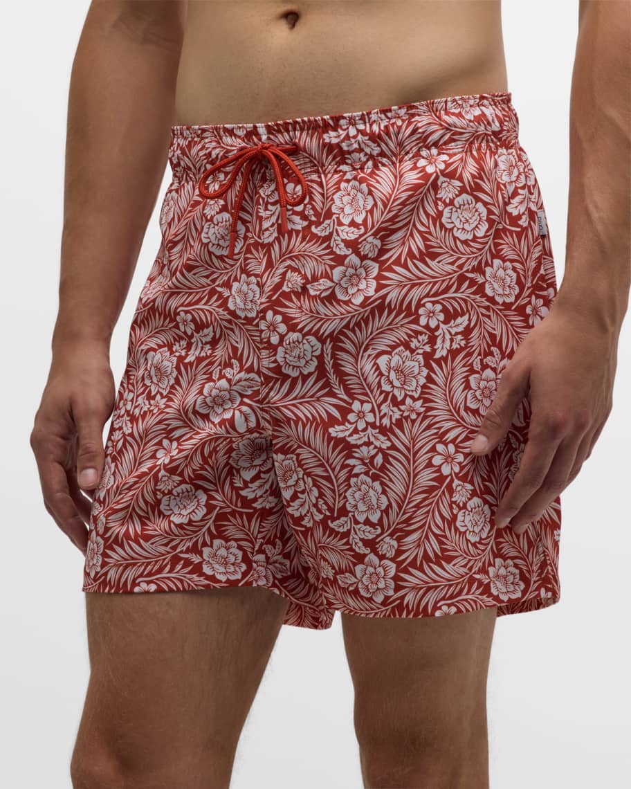 Onia Men's Deco Toile Comfort-Lined Swim Trunks | Neiman Marcus