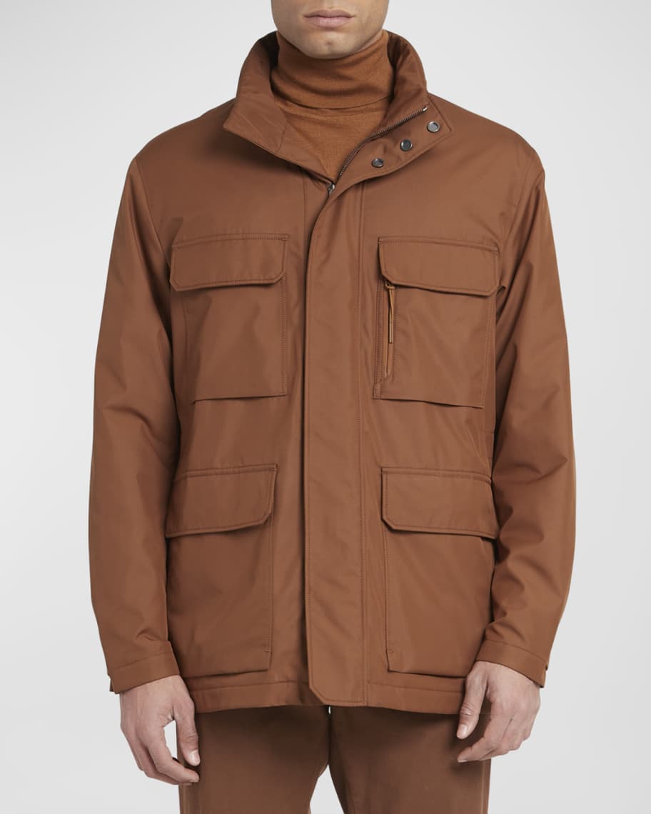 ZEGNA Men's Concealed Zip Field Jacket | Neiman Marcus