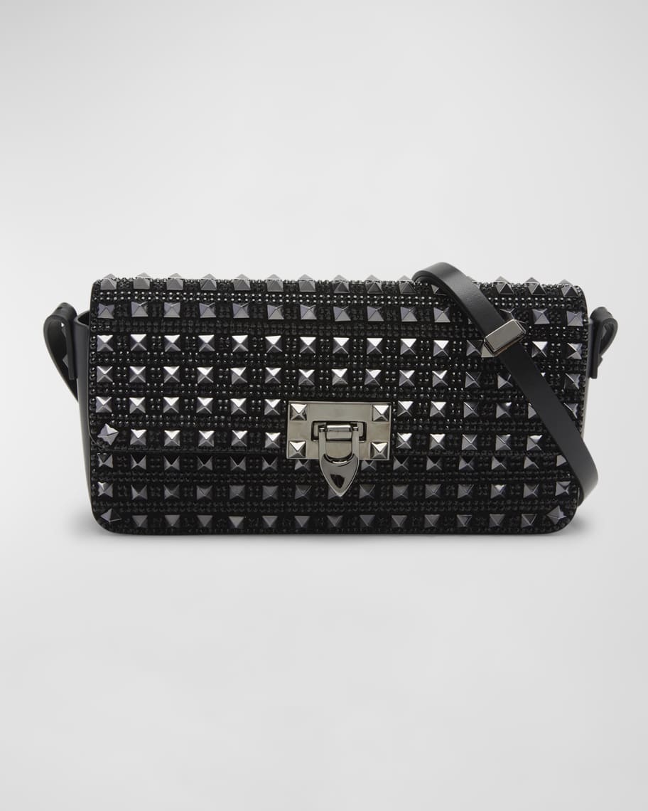 Valentino Garavani Rockstud Strass Leather Shoulder Bag | Neiman Marcus
