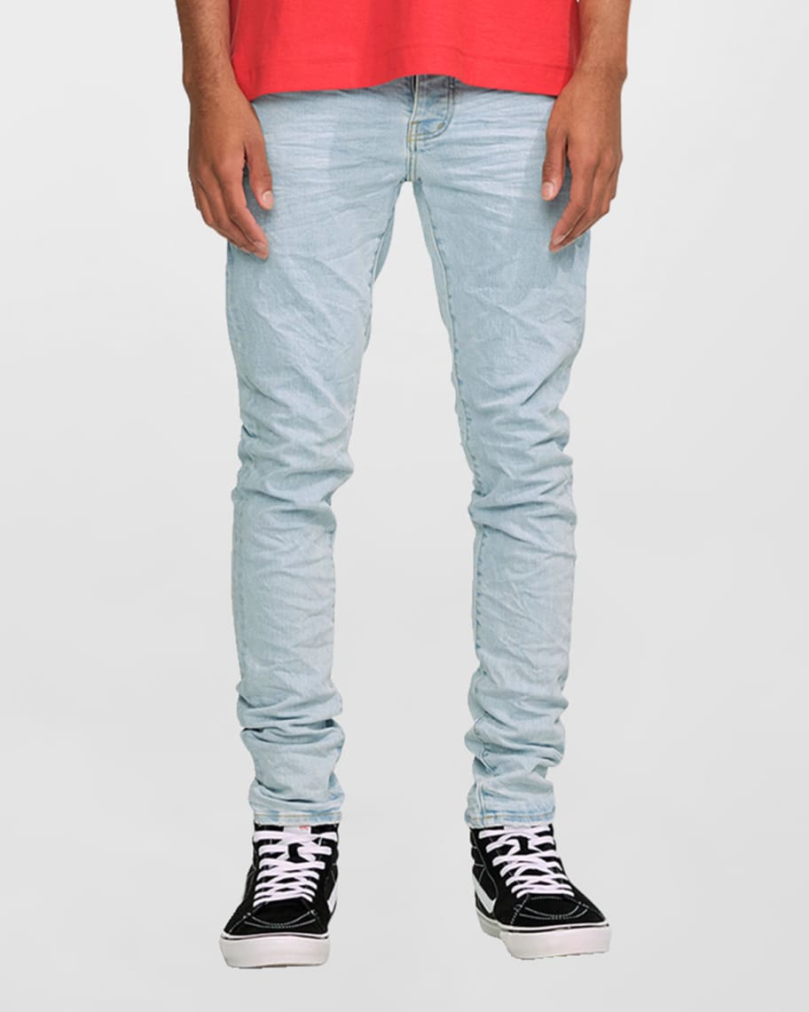 PURPLE Men's Light Bleach Skinny Denim Jeans | Neiman Marcus