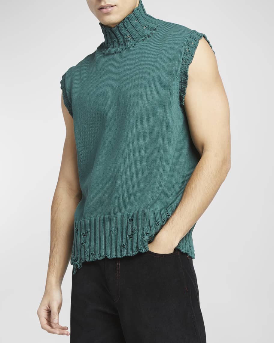 Marni Men's Distressed Turtleneck Vest | Neiman Marcus