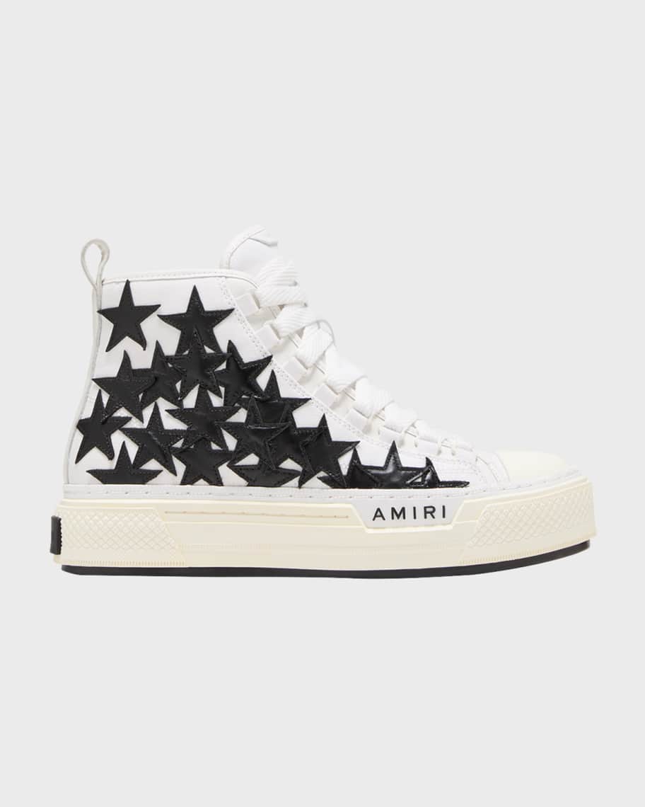 Amiri Bicolor Stars High-Top Court Sneakers | Neiman Marcus