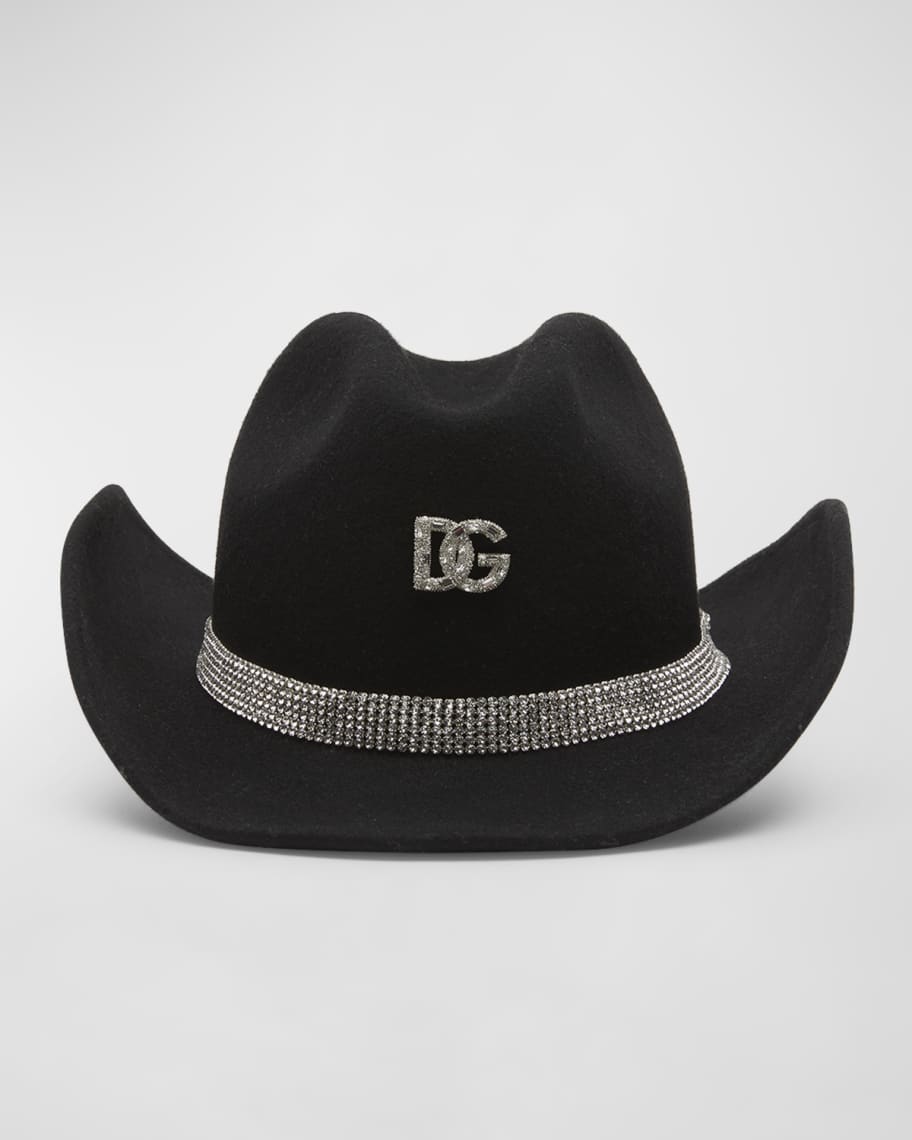 Dolce&Gabbana Crystal-Embellished DG Wool Cowboy Hat | Neiman Marcus