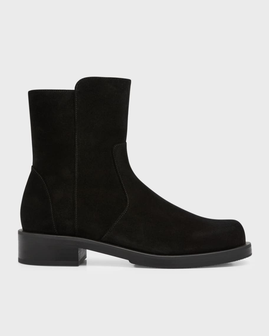 Stuart Weitzman Bold Suede Moto Ankle Boots | Neiman Marcus