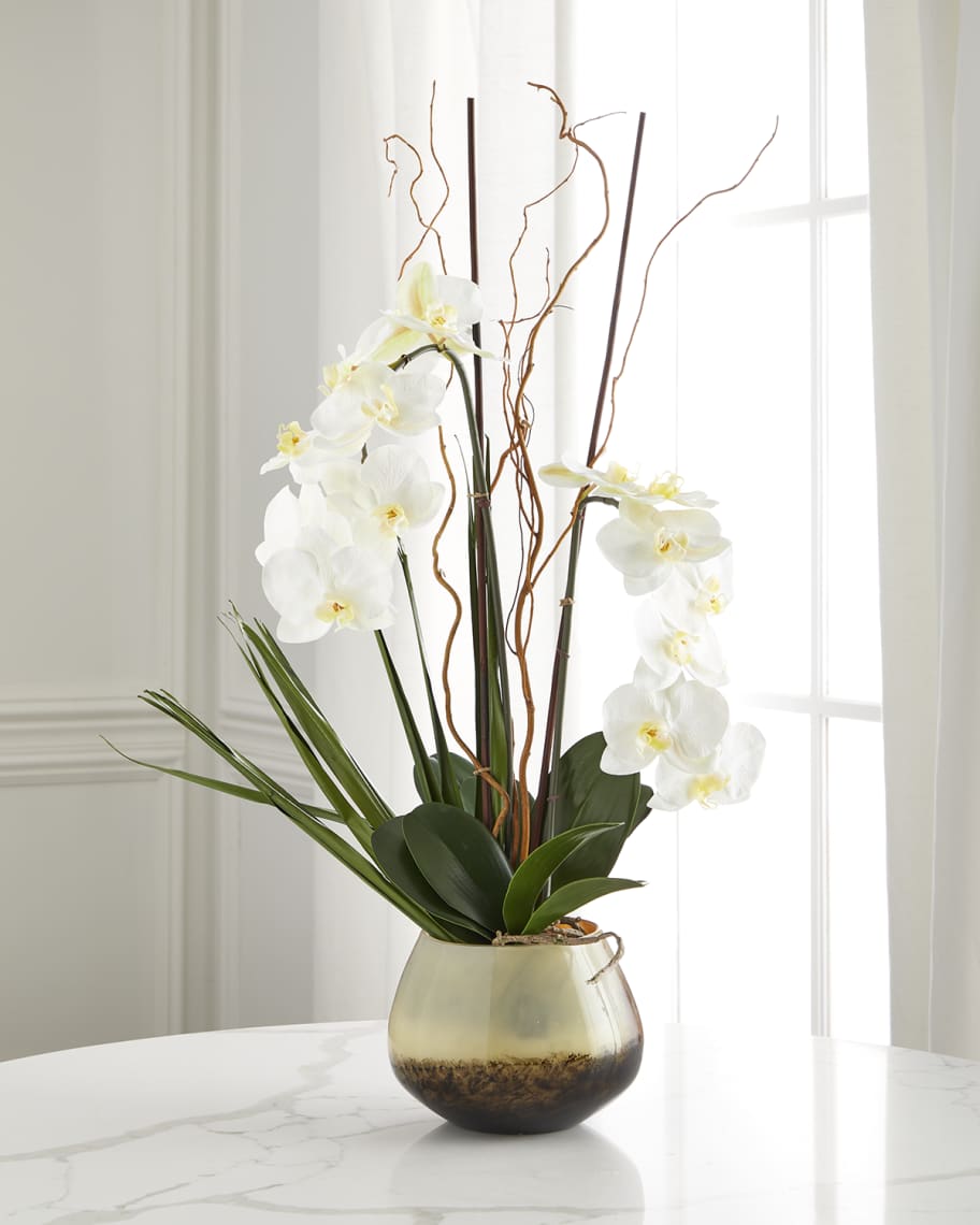 John-Richard Collection Coffee Orchids Floral Arrangement | Neiman Marcus