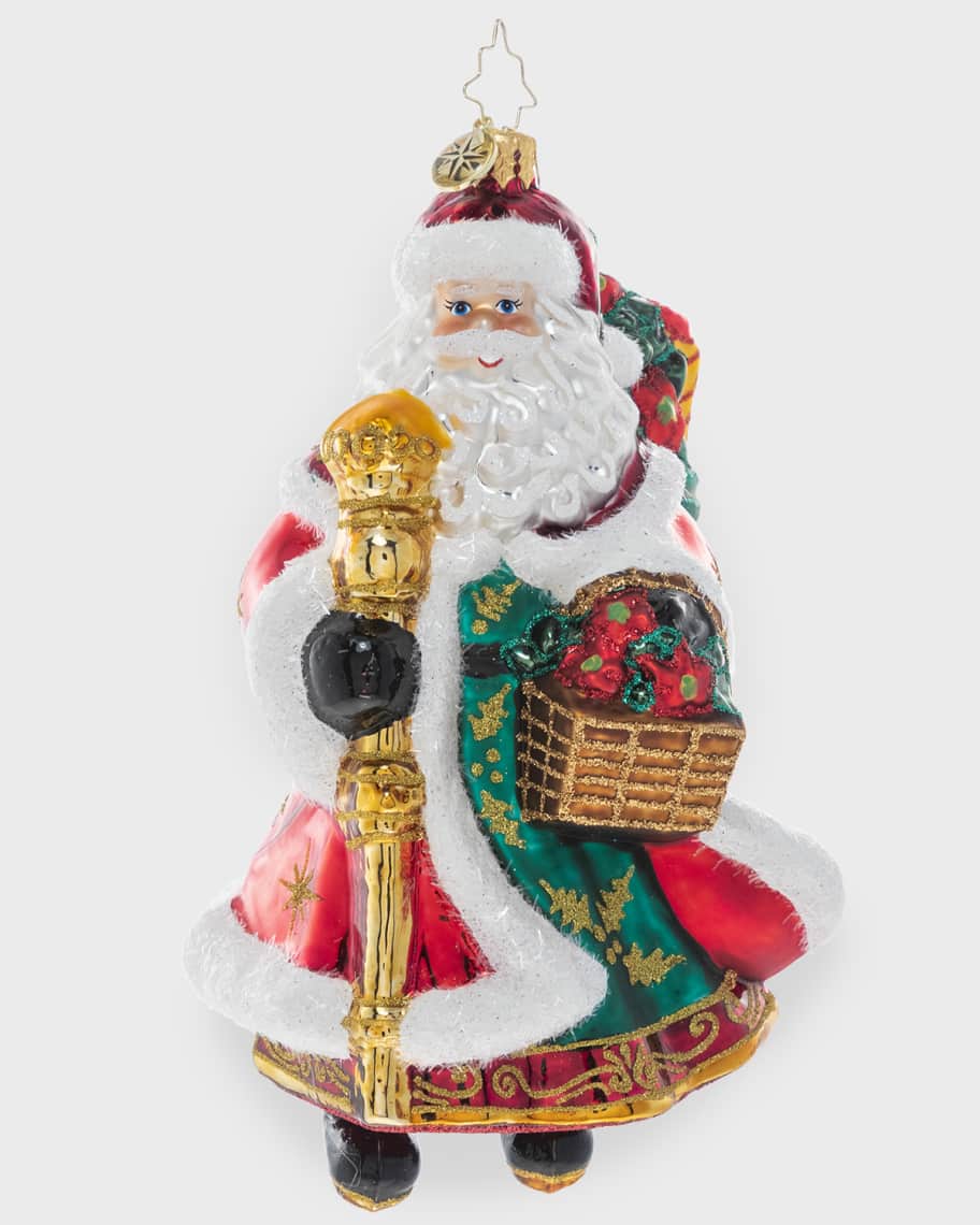 Christopher Radko Festive Florals Santa Christmas Ornament | Neiman Marcus