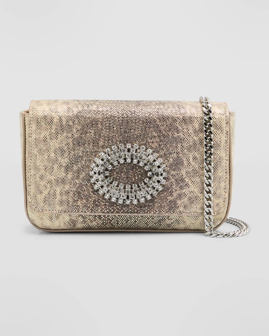Maria Oliver Violetta Metallic Crystal Snakeskin Crossbody Bag | Neiman ...