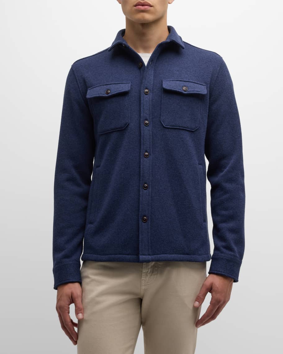 Peter Millar Men's Crown Fleece Shirt Jacket | Neiman Marcus