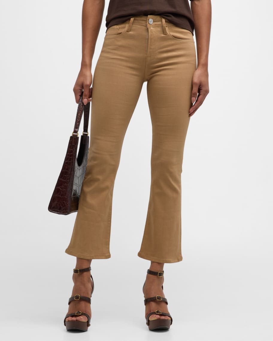 FRAME Le Crop Mini Boot Coated Jeans | Neiman Marcus