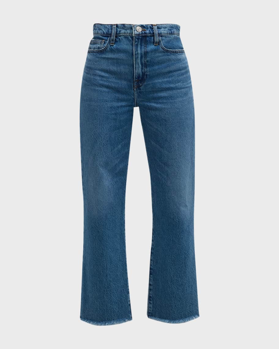 FRAME Le Jane Crop Raw-Hem Jeans | Neiman Marcus