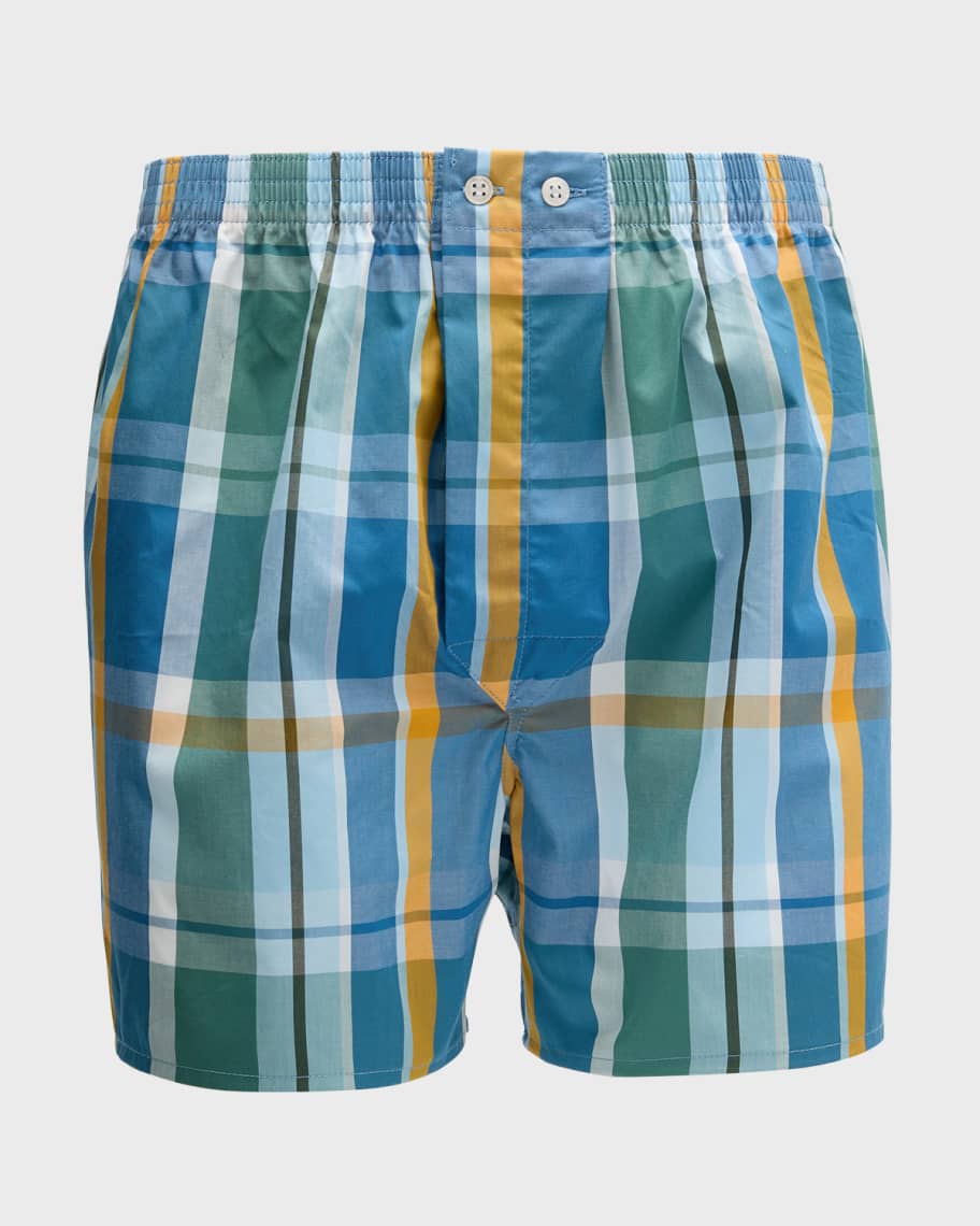 Derek Rose Men's Barker 35 Plaid Boxers | Neiman Marcus