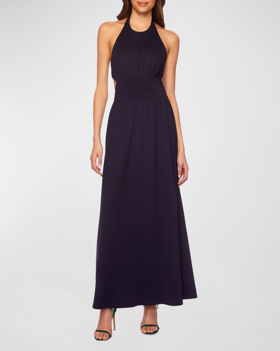 Susana Monaco Sleeveless Halter Snap Maxi Dress | Neiman Marcus