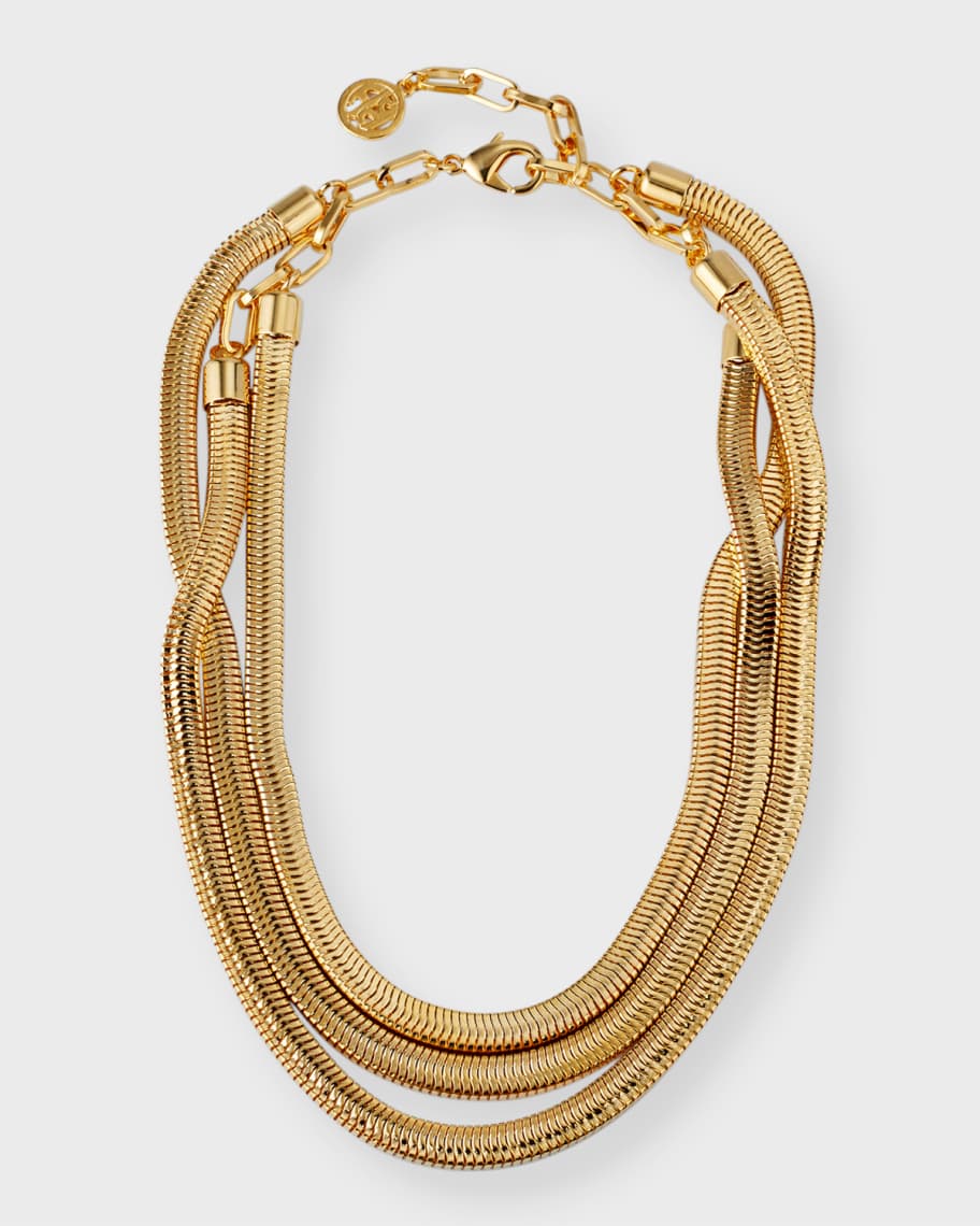 Ben-Amun 24k Gold Electroplated Three-Chain Necklace | Neiman Marcus