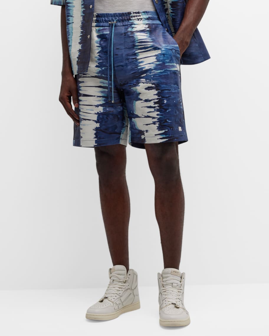 Amiri Men's Leather Tie-Dye Shorts | Neiman Marcus
