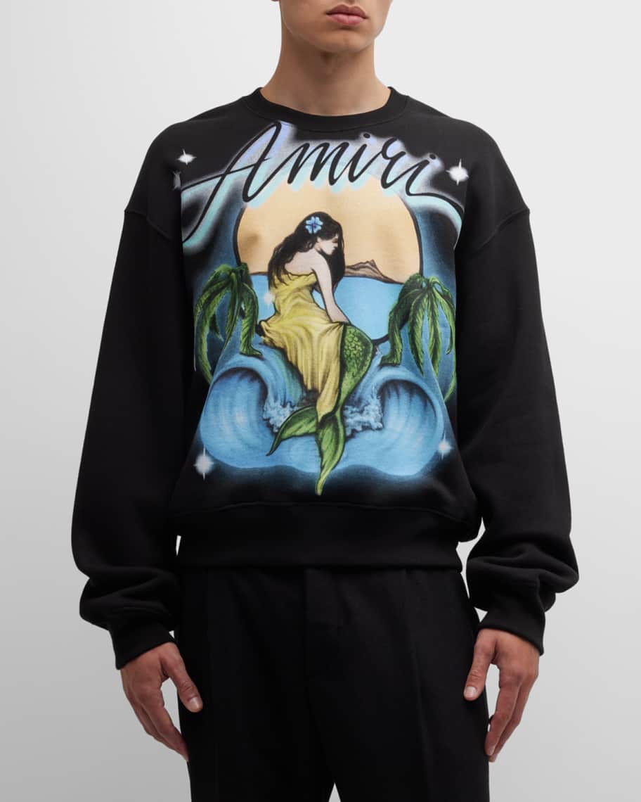 Amiri Men's Airbrushed Mermaid Sweatshirt | Neiman Marcus