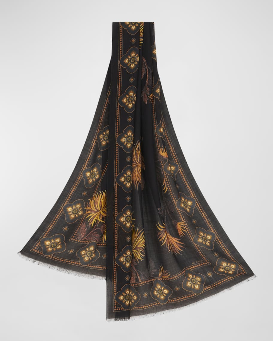 Etro Shaal-Nur Floral Cashmere Scarf | Neiman Marcus