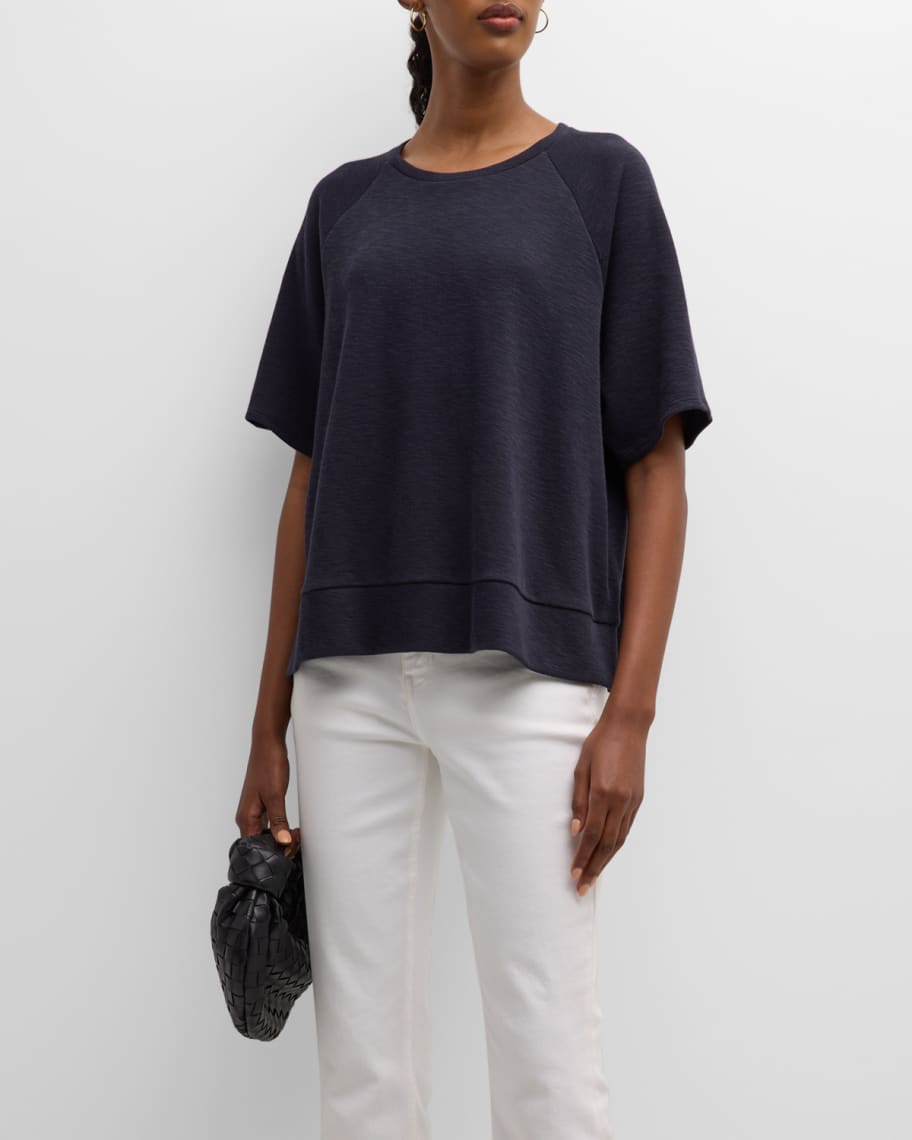 Eileen Fisher Missy Organic Cotton Slubby Knit Crewneck | Neiman Marcus