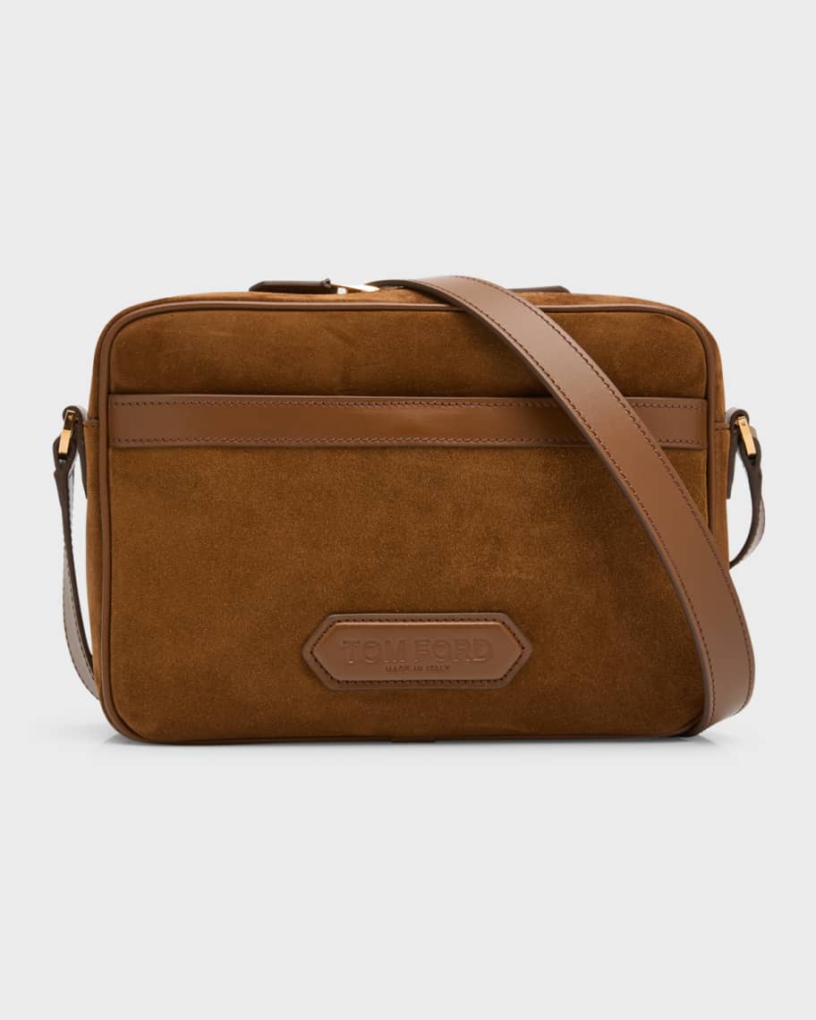 TOM FORD Men's Small Suede Crossbody Bag | Neiman Marcus
