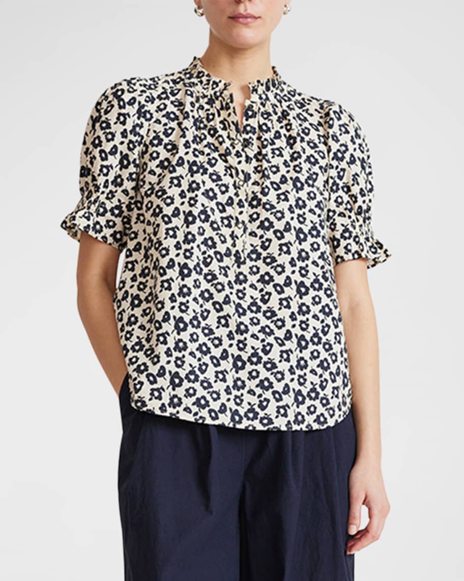 Apiece Apart Los Altos Floral-Print Top | Neiman Marcus