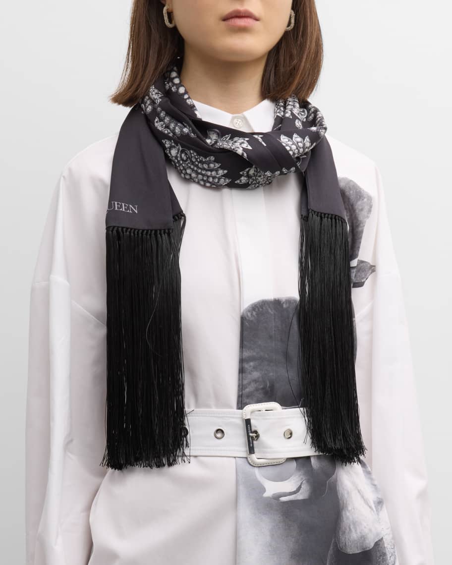 McQueen Victorian Opera Satin Scarf | Neiman Marcus