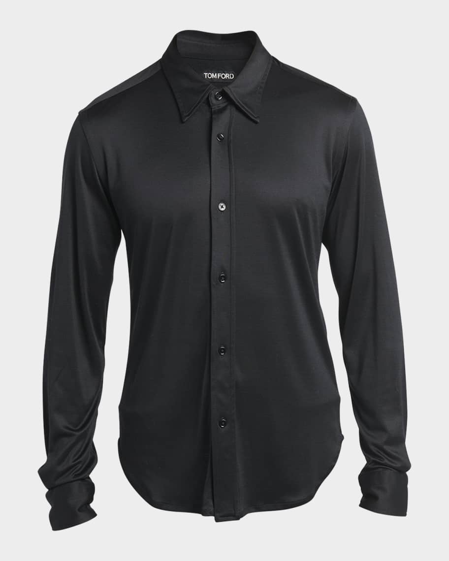 TOM FORD Men's Solid Silk Sport Shirt | Neiman Marcus