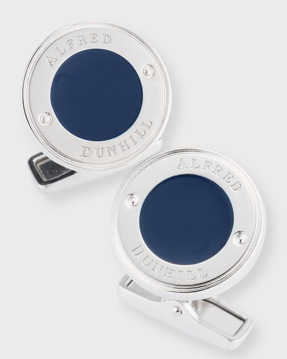 dunhill Men's Lock Disc Silver Cufflinks | Neiman Marcus