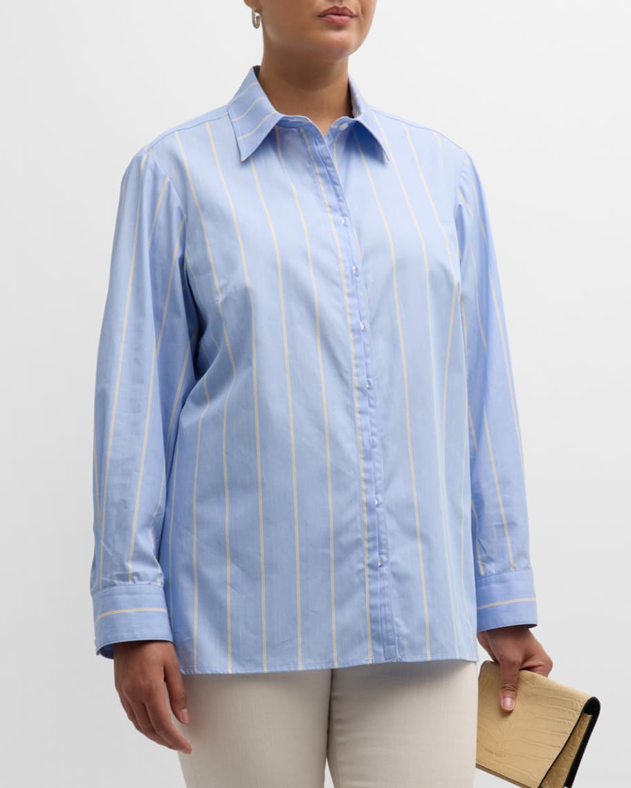 Finley Plus Size Alexa Striped Button-Down Shirt | Neiman Marcus
