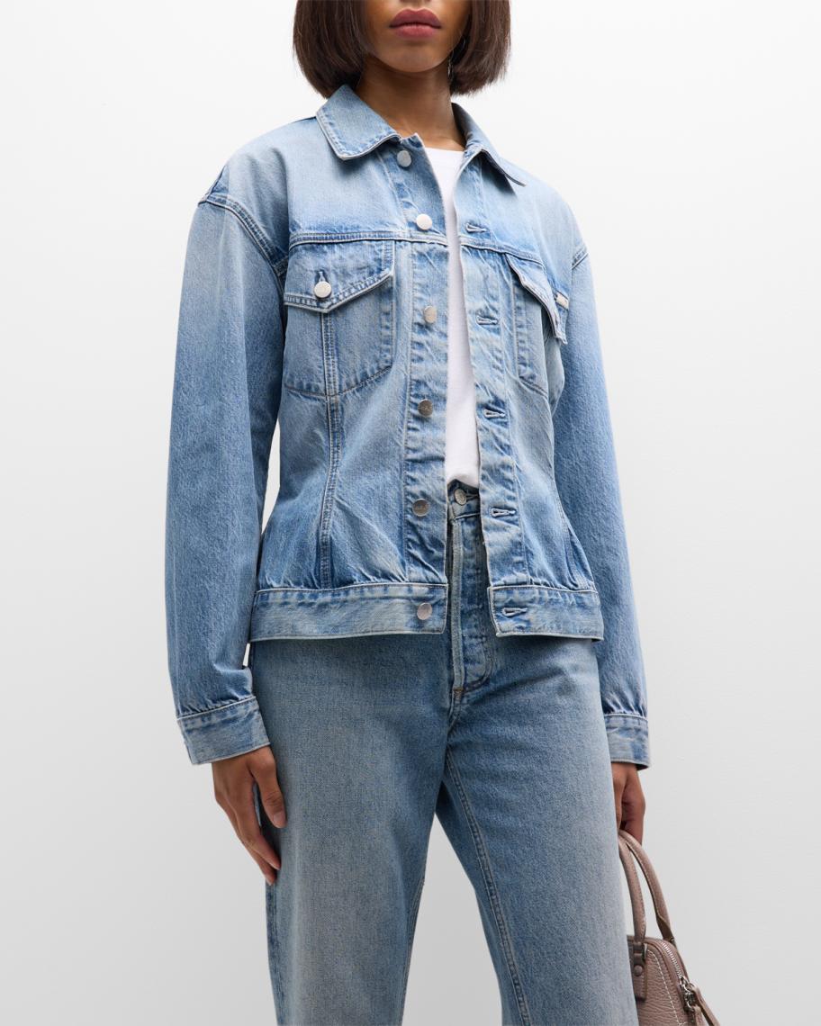 AG Jeans EmRata x AG Bell Fitted Denim Jacket | Neiman Marcus